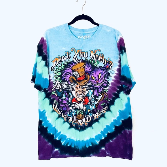 Liquid Blue | Shirts | Liquid Blue Alice In Wonderland Vibrant Tiedye ...